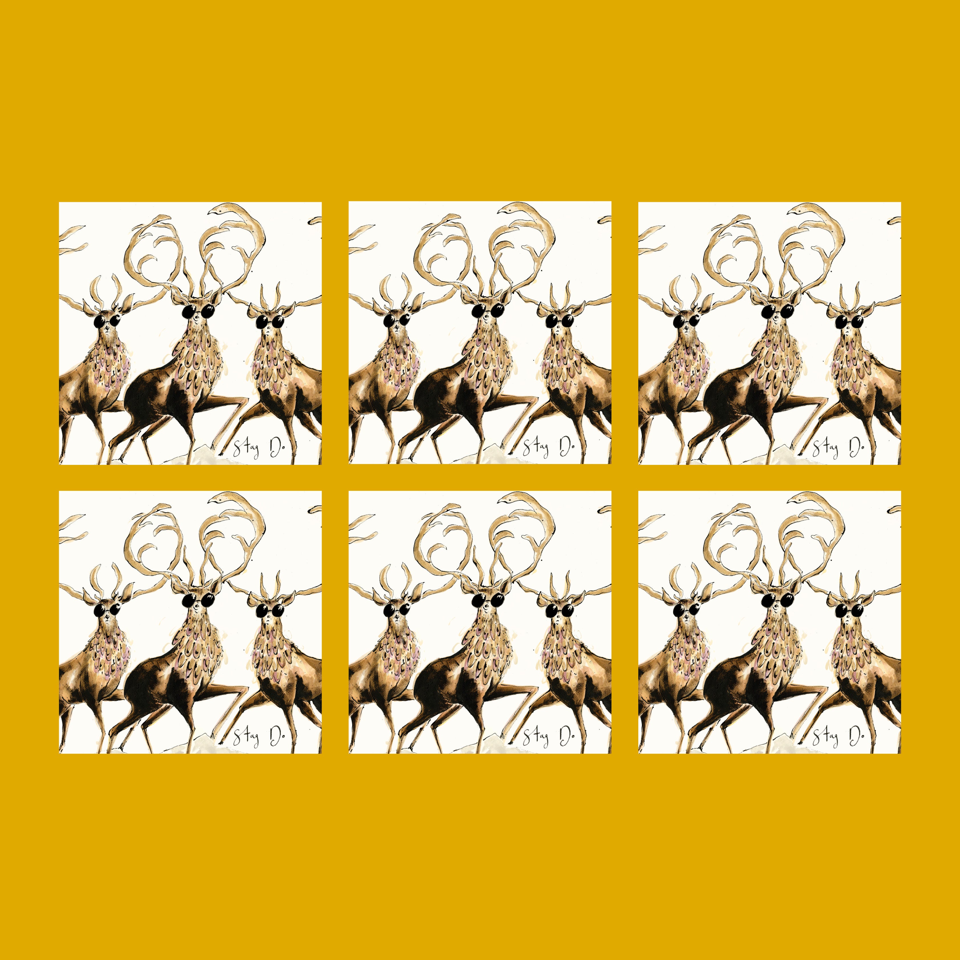 Stag Do Deer Card - Bundle of Six – Anna Wright Ltd