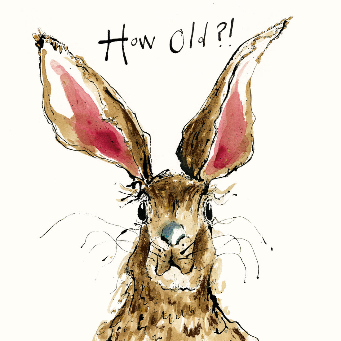 How Old!? Hare Birthday Card – Anna Wright Ltd