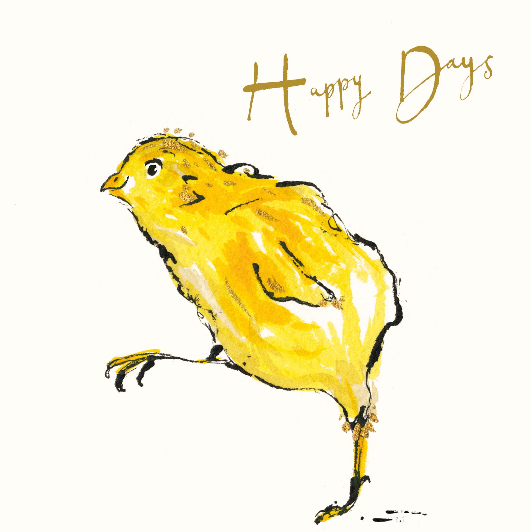 Happy Days Chick Gold Foil Card – Anna Wright Ltd